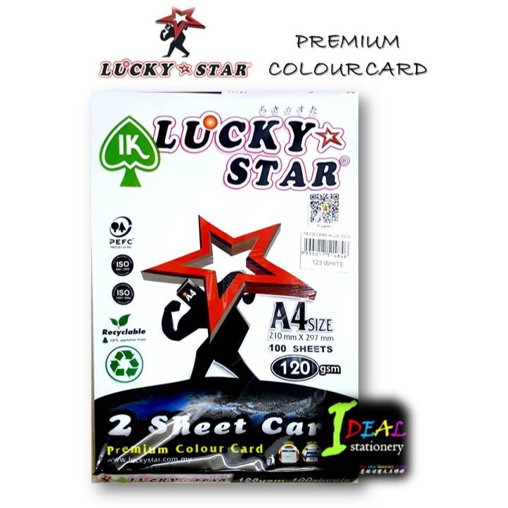 Lucky Star A4 Premium Colour Card 2&3 SHEET CARD (per pkt) | Shopee ...