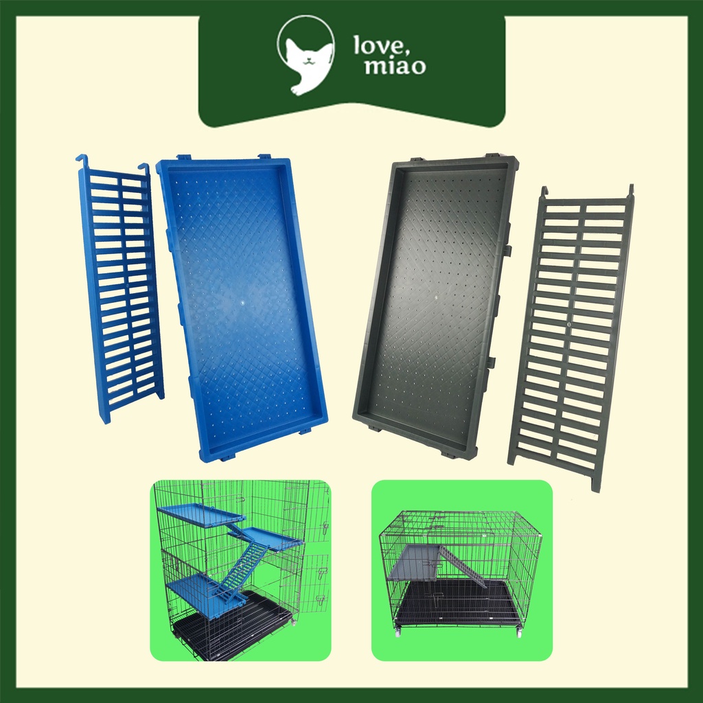 (2 Colour) Solid Platform & Stair Plastic for Pet Cat Cage / Sangkar ...