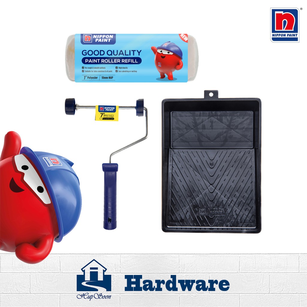 Nippon Paint Painting Tools 7'' Polyester Roller Refill & 7'' End Cap ...