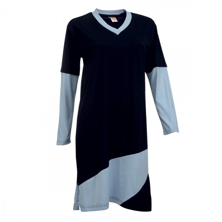 BAJU SUKAN MUSLIMAH OREN SPORT BLUE meterial kain cotton wudhu friendly ...