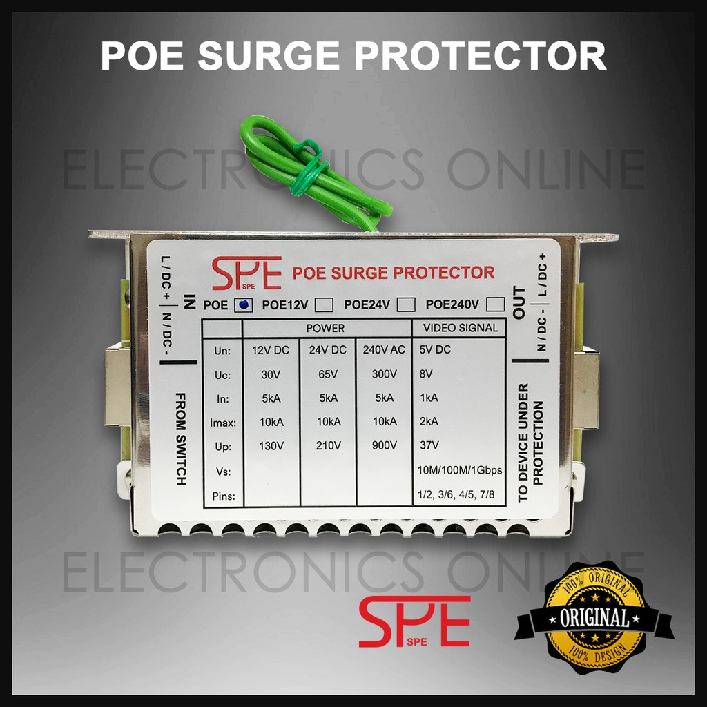 POE Surge Protector POE Lightning Surge Protector IP Camera Network LAN ...