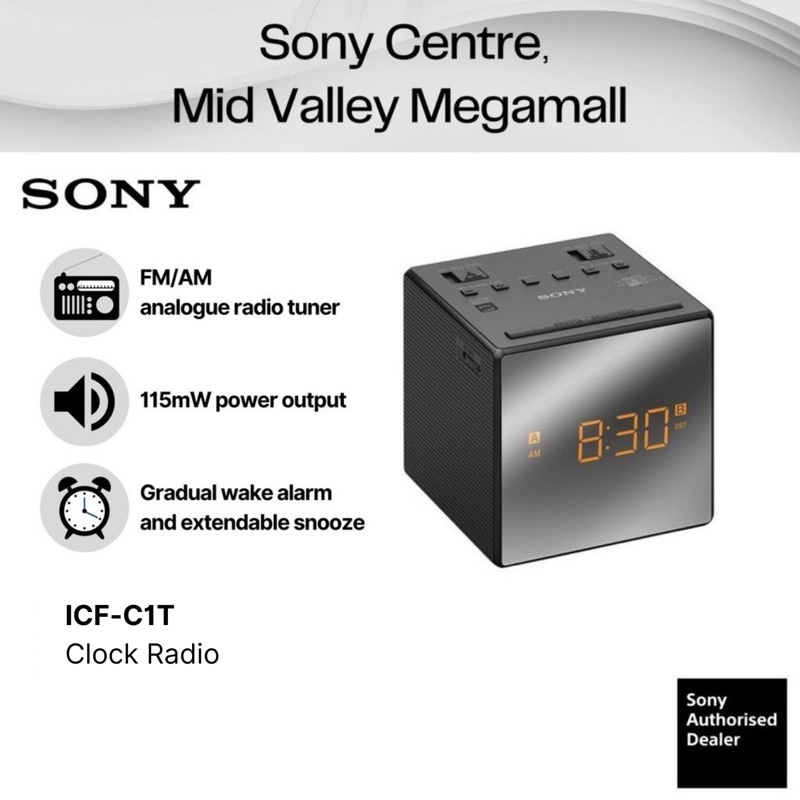 Sony LCD Display Analog Radio Alarm Clock ICF-C1T ICFC1T C1T | Shopee Malaysia