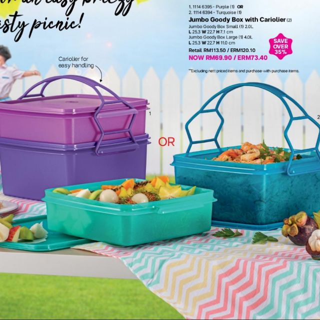 READY STOCK Tupperware Limited Edition Jumbo Goody Box 2.0L+4.0L ...