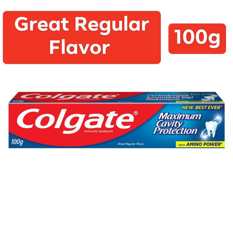 Colgate Maximum Cavity Great Regular Flavour Toothpaste (100g) | Shopee ...