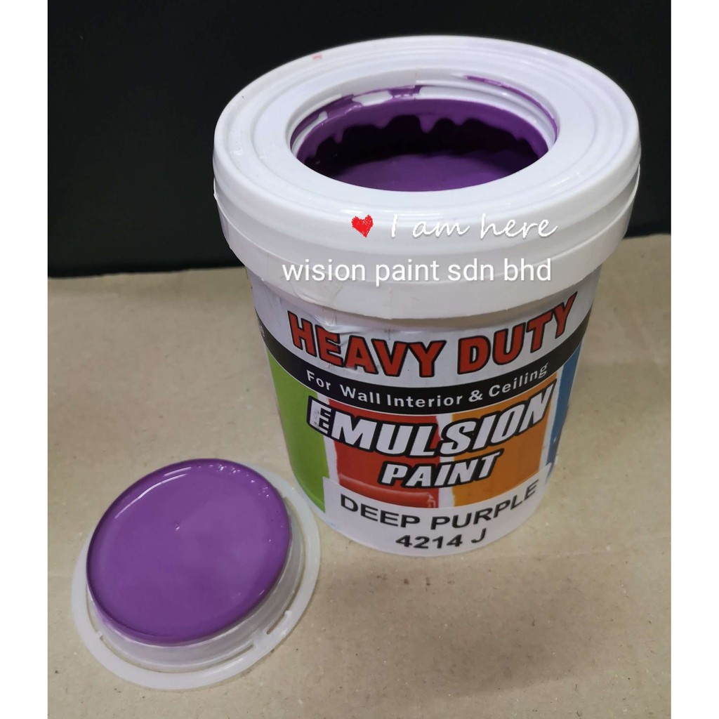 DEEP PURPLE 4214 J ( 1L ) HEAVY DUTY EMULSION PAINT FOR WALL INTERIOR & CEILING MATT FINISH ...
