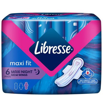 LIBRESSE MAXI NIGHT 32CM WINGS 6s- (Maxi Fit - New Packing) | Shopee ...
