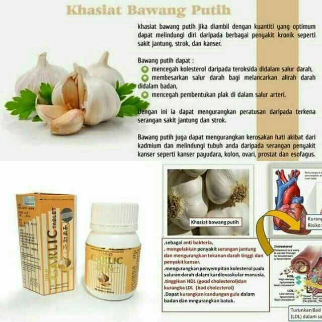 Garlic Tablet Hai O pil kurus pil kesihatan buang angin dalam badan ...