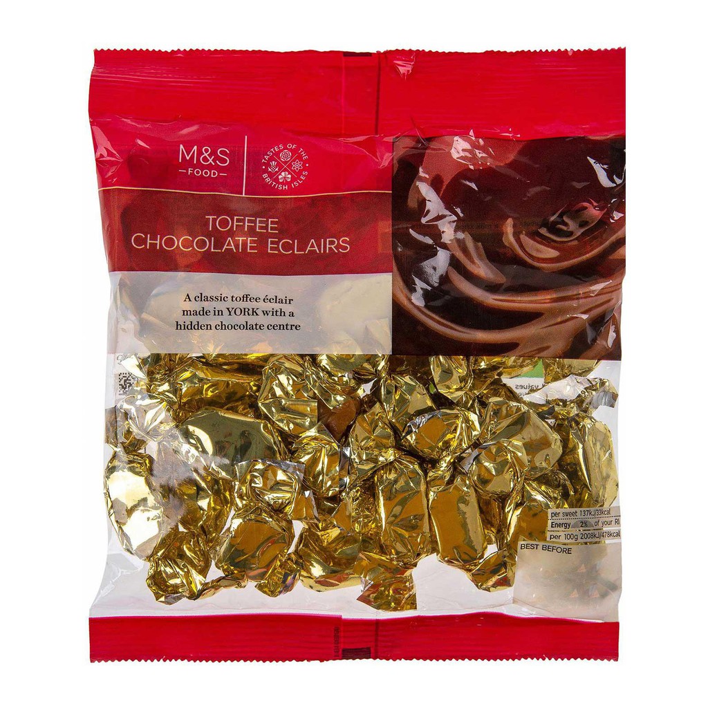 M&S Toffee Chocolate Eclairs 200g x1 Marks and Spencer Toffee Sweets ...