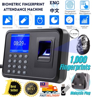 READY STOCK Biometric Fingerprint Attendance Machine Thumbprint Record ...