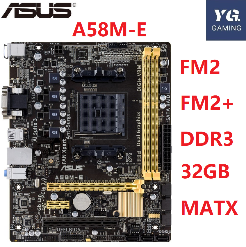 Asus a58m-e original motherboard socket fm2+ fm2 ddr3 a58 a55 desktop ...