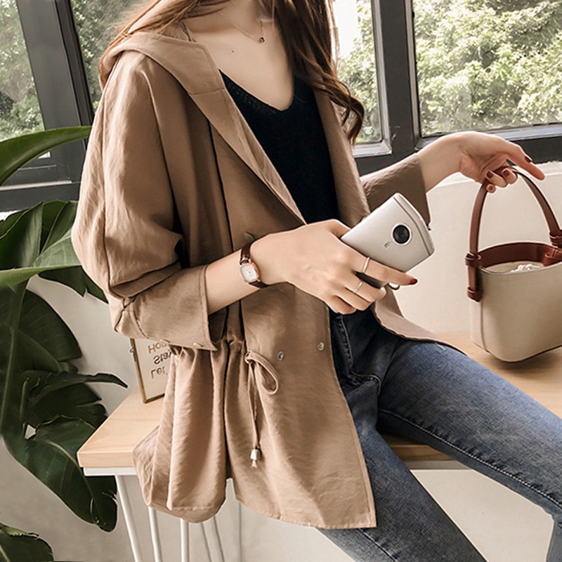 M-4XL大尺碼衣著加大碼外套女裝2019初秋季200斤胖mm顯瘦新款微胖妹妹風衣春秋裝 | Shopee Malaysia