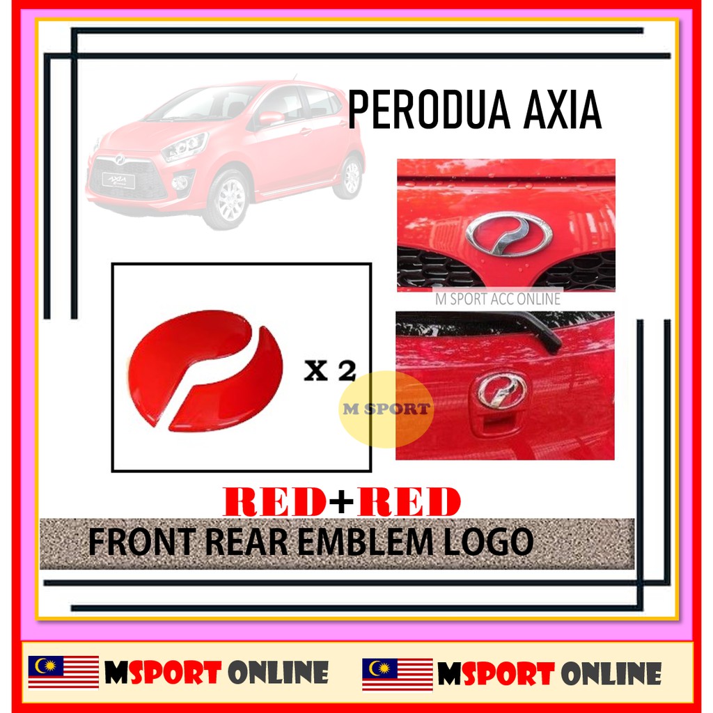 PERODUA AXIA EMBLEM LOGO - 2PCS (Front & Rear Sticker) | Shopee Malaysia