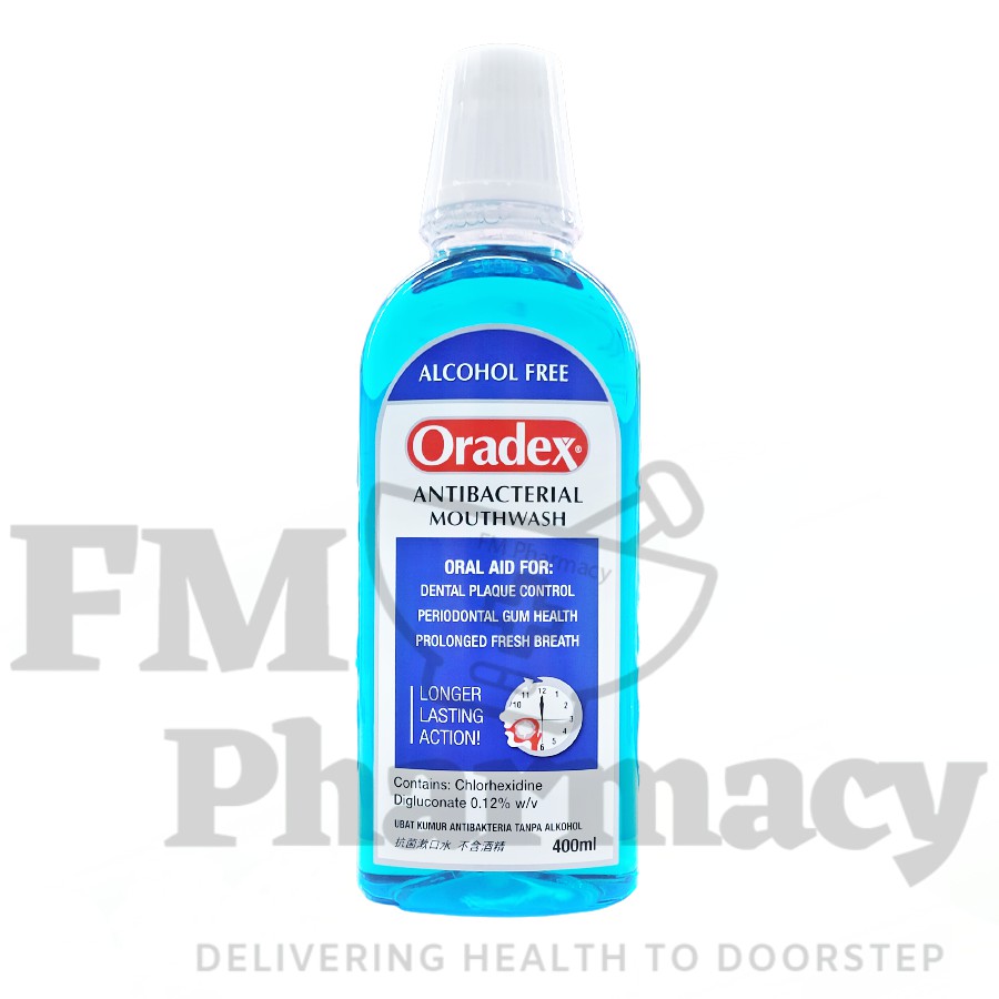 Oradex Antibacterial Mouthwash Alcohol-Free 400ml (Exp: 02/2022 ...