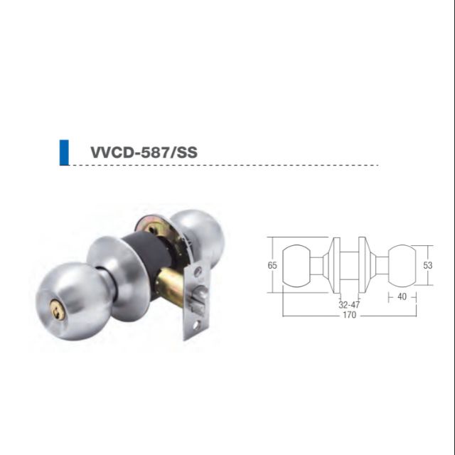 Viva VVCD-587/60MM/SS/BK Privacy Cylindrical Lock (For Toilet Use ...