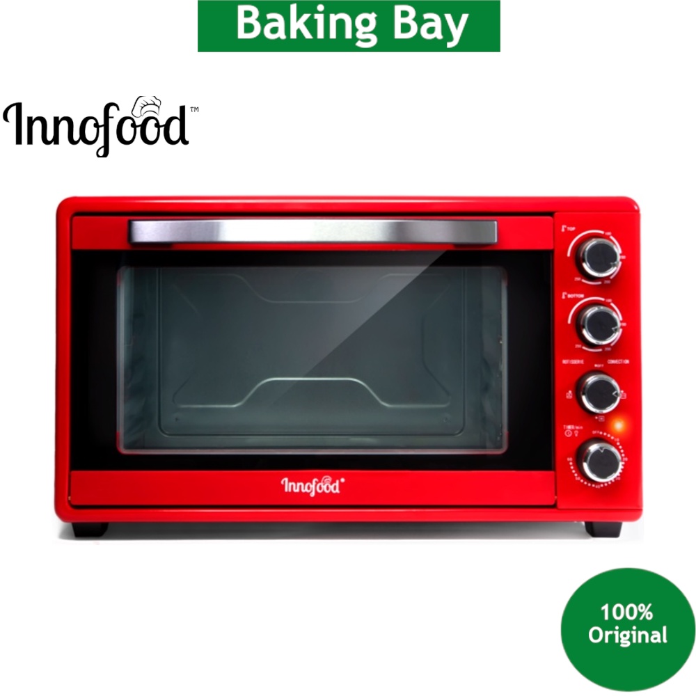 Innofood Oven 60L Double Layer Glass Door Red (60L/2000W) Portable ...