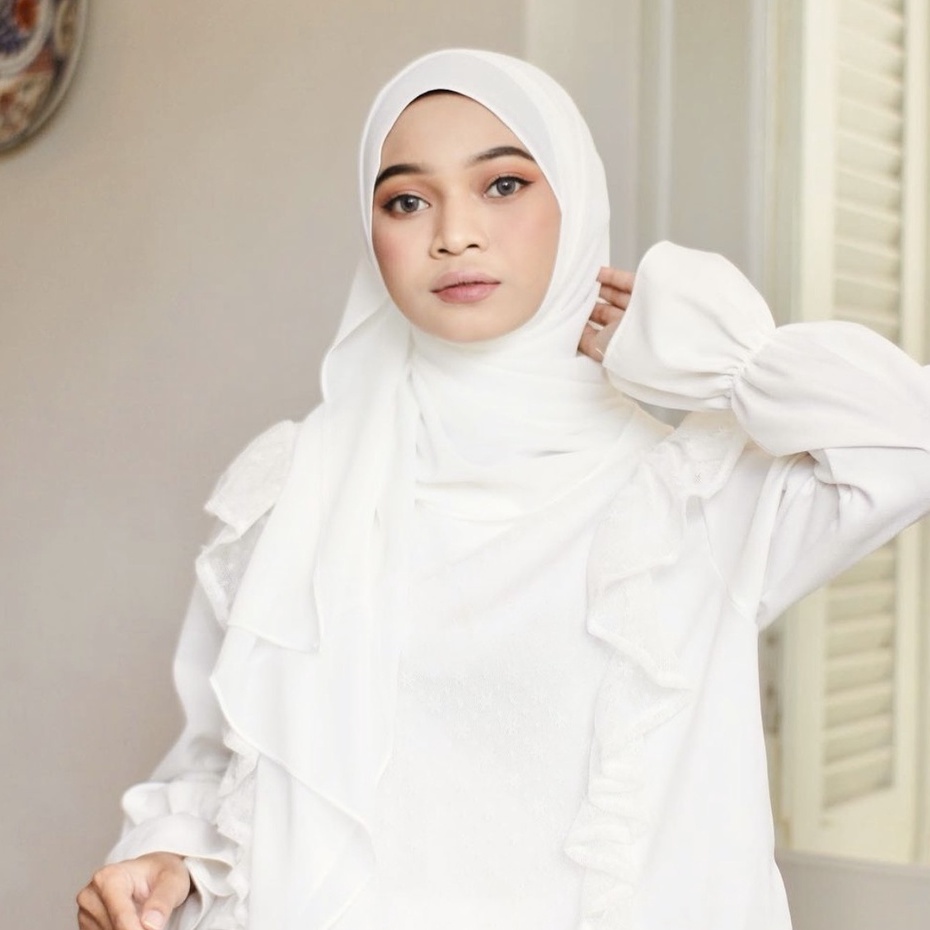 SHAWL HEAVY CHIFFON - OFFWHITE | SHAWL OFFWHITE | SHAWL NIKAH | SHAWL ...