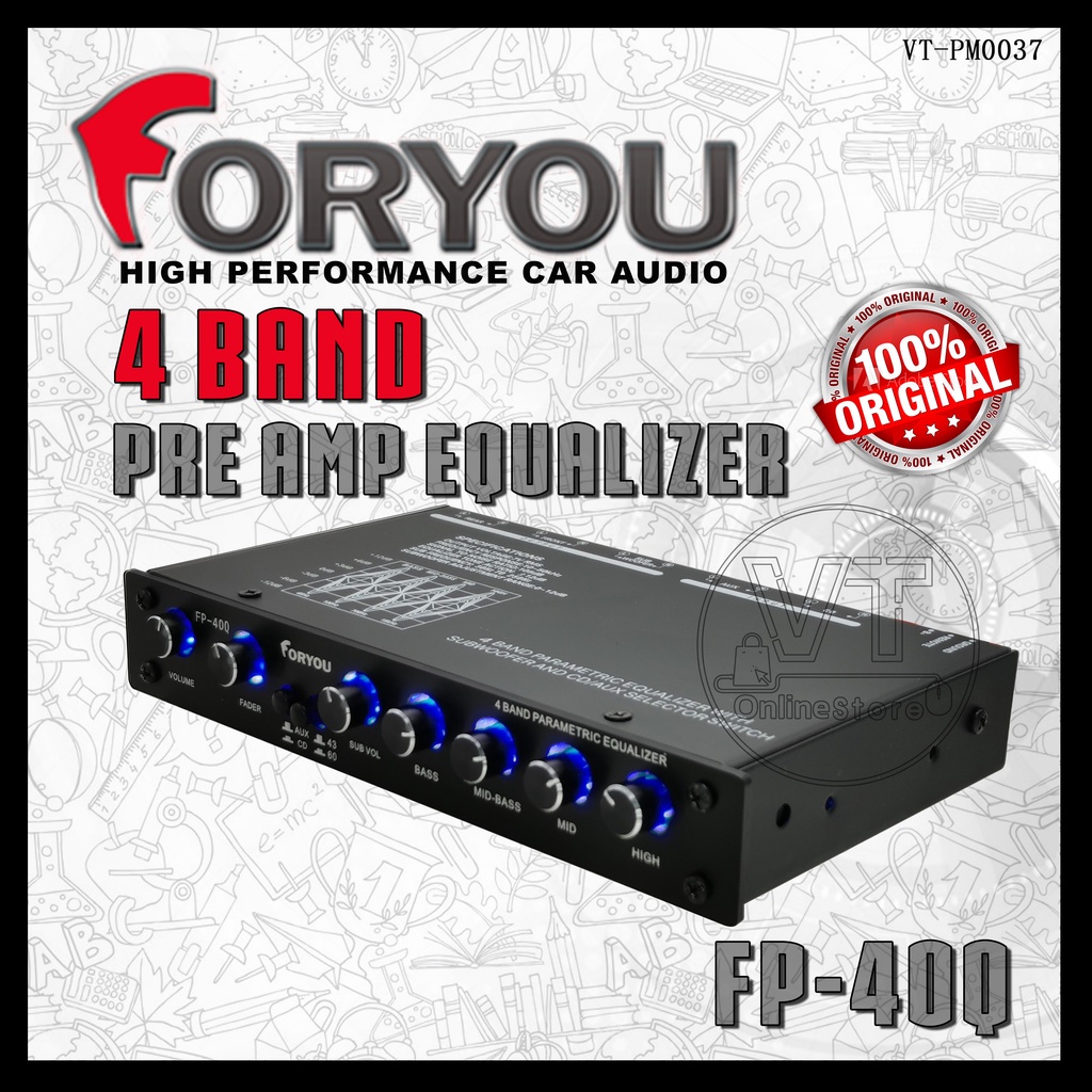FORYOU 4-Band Pre-Amp Parametric Pre-Amp With Subwoofer Output | Shopee ...
