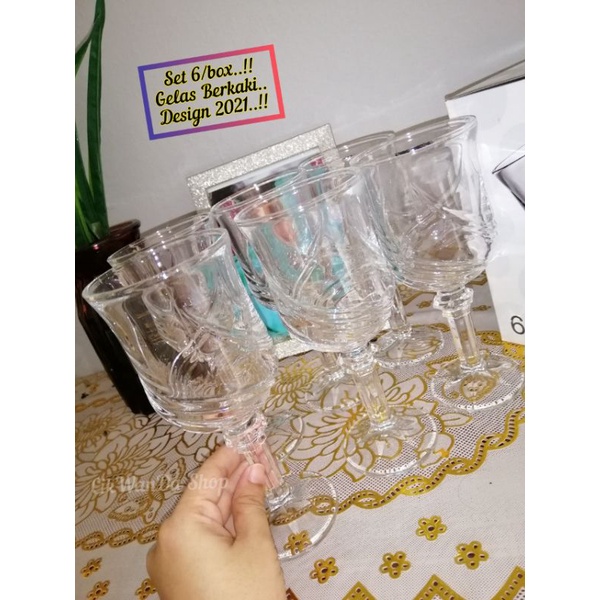 Stock Raya 2021..!!Gelas Berkaki / juice Glass / Creative shaped Glass ...