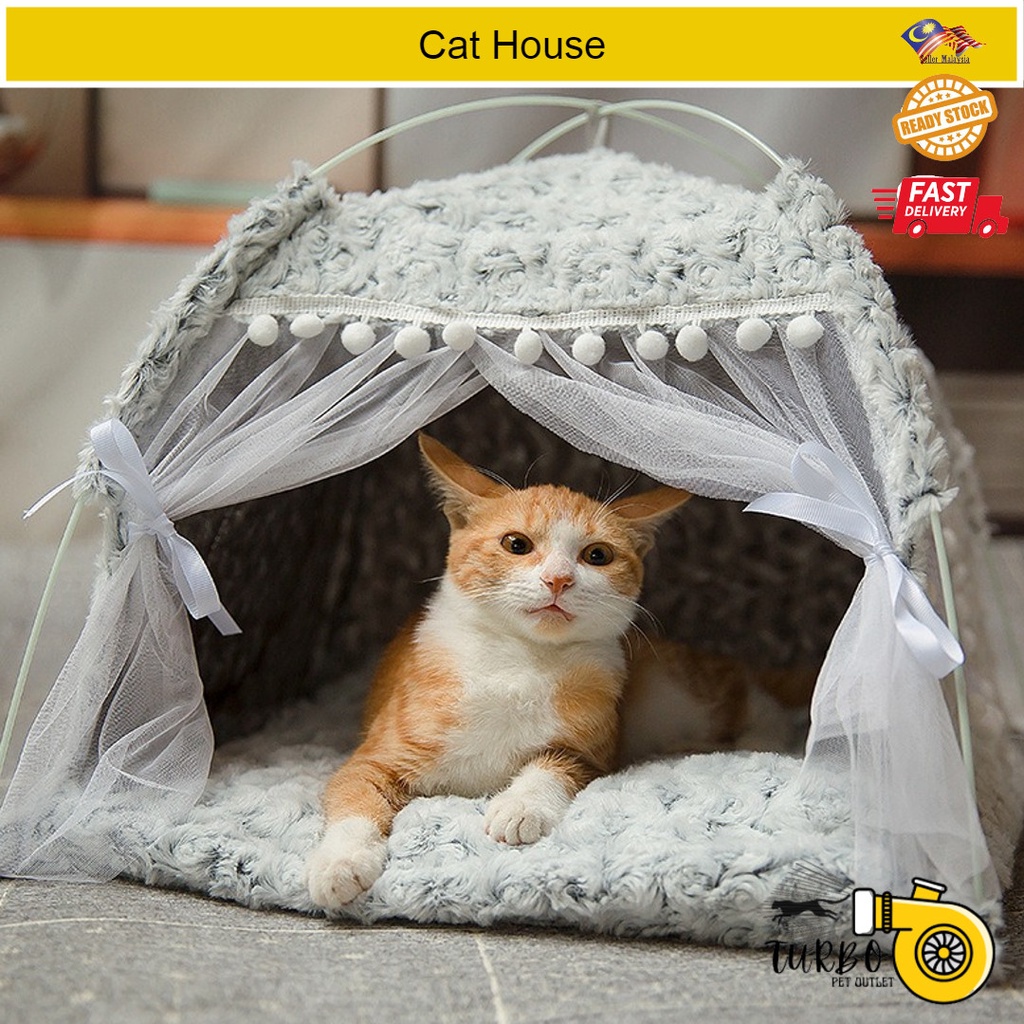 Cat Tent House/Rumah Khemah Kucing Four Seasons Small Pet Small ...
