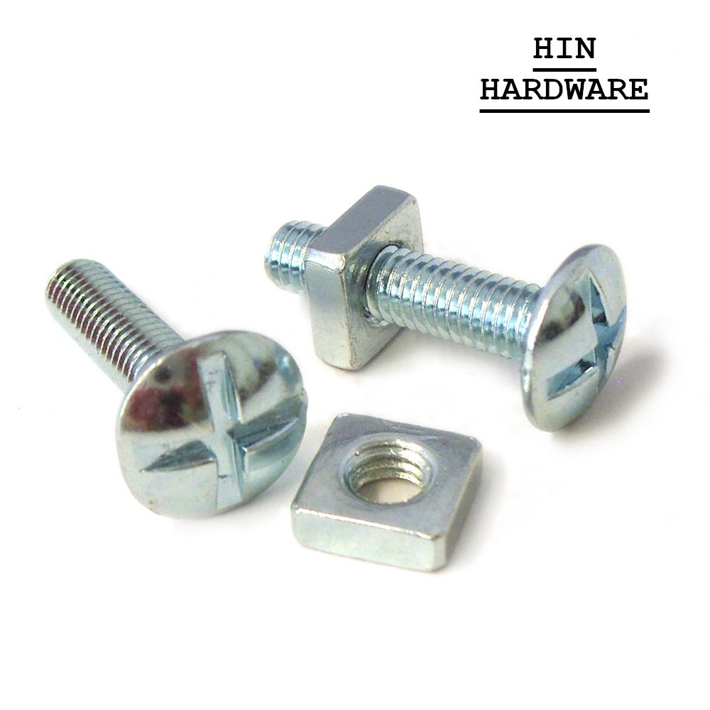 HIN Gavalnised Steel Roofing Bolt & Nut 1/4"/ Skru GI 5.7mm+- | Shopee ...