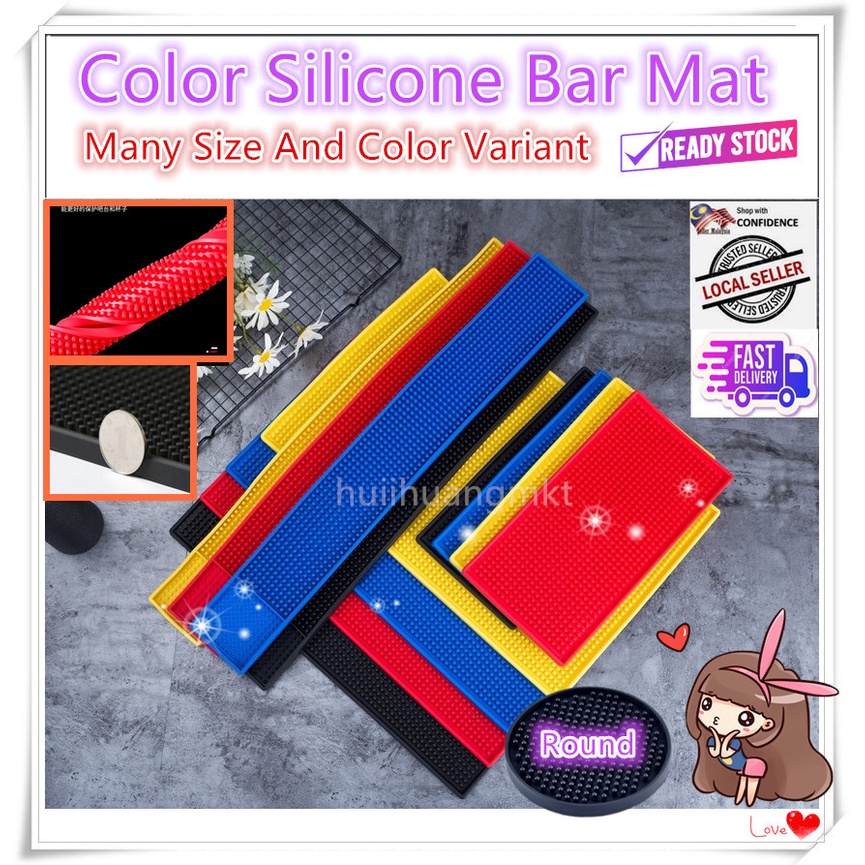 Silicone Bar Mat Coffee Espresso Rubber Drip Spill Non-slip Bar Mat 7 ...