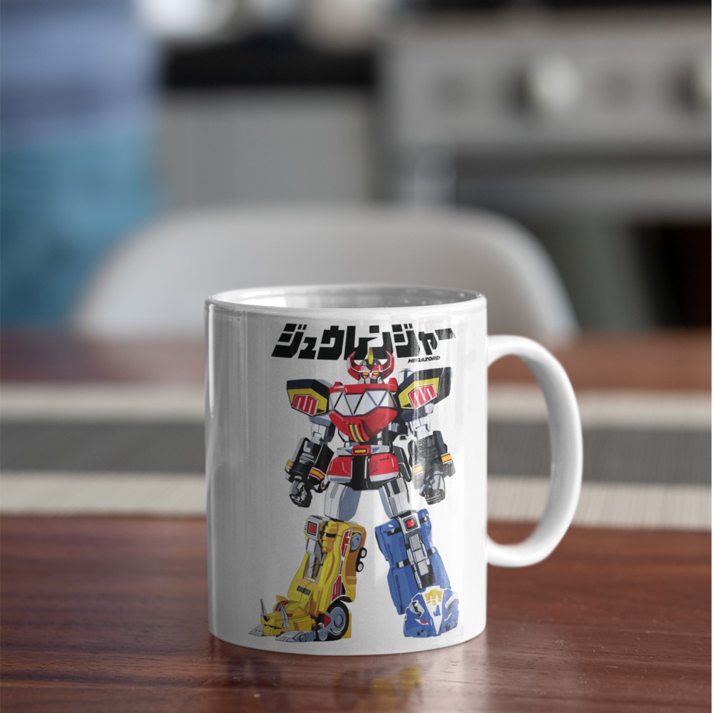 Megazord Mighty Morphin Power Rangers white sublimation mug | Shopee ...