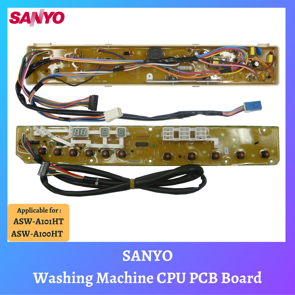 SANYO Washing Machine CPU PCB Board / Papan PCB Mesin Basuh ASW-A101HT ...