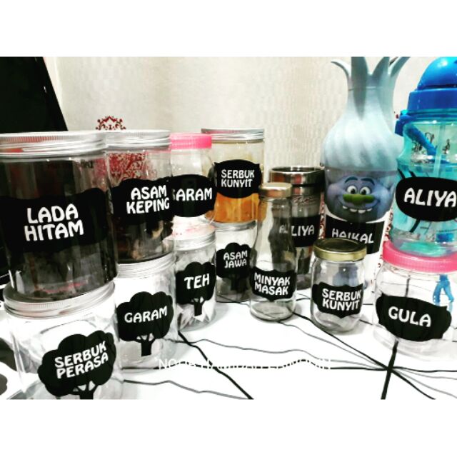 Custom Sticker Label Dapur Vinyl PVC Kitchen Lable | Shopee Malaysia