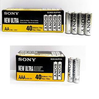 SONY NEW Ultra Battery - 40pcs of Sony AA and 40pcs of Sony AAA ...