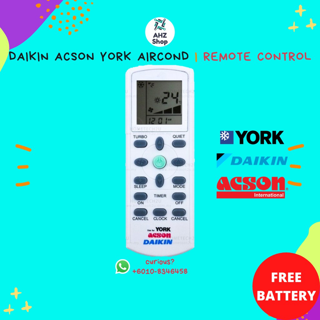 Daikin / York / Acson Air Conditioner Remote Control | Shopee Malaysia