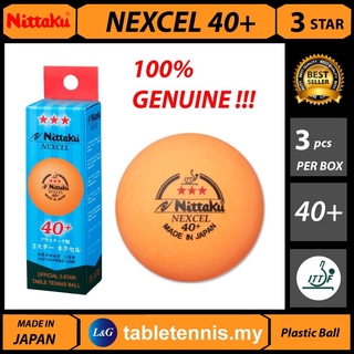 100% Genuine Nittaku Ball 3-Star Nexcel 40+ Table Tennis Balls Bola Ping Pong Original 3 pcs in ...