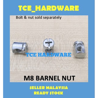 JCBC JCBB M8 Furniture Screw Bolt & Nut Barnel Nut T-Nut | Shopee Malaysia