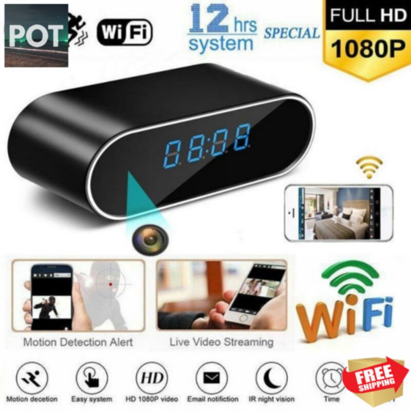 Mini WiFi ip Cam Camera Kamera Clock Wireless 1080P Night Vision ...