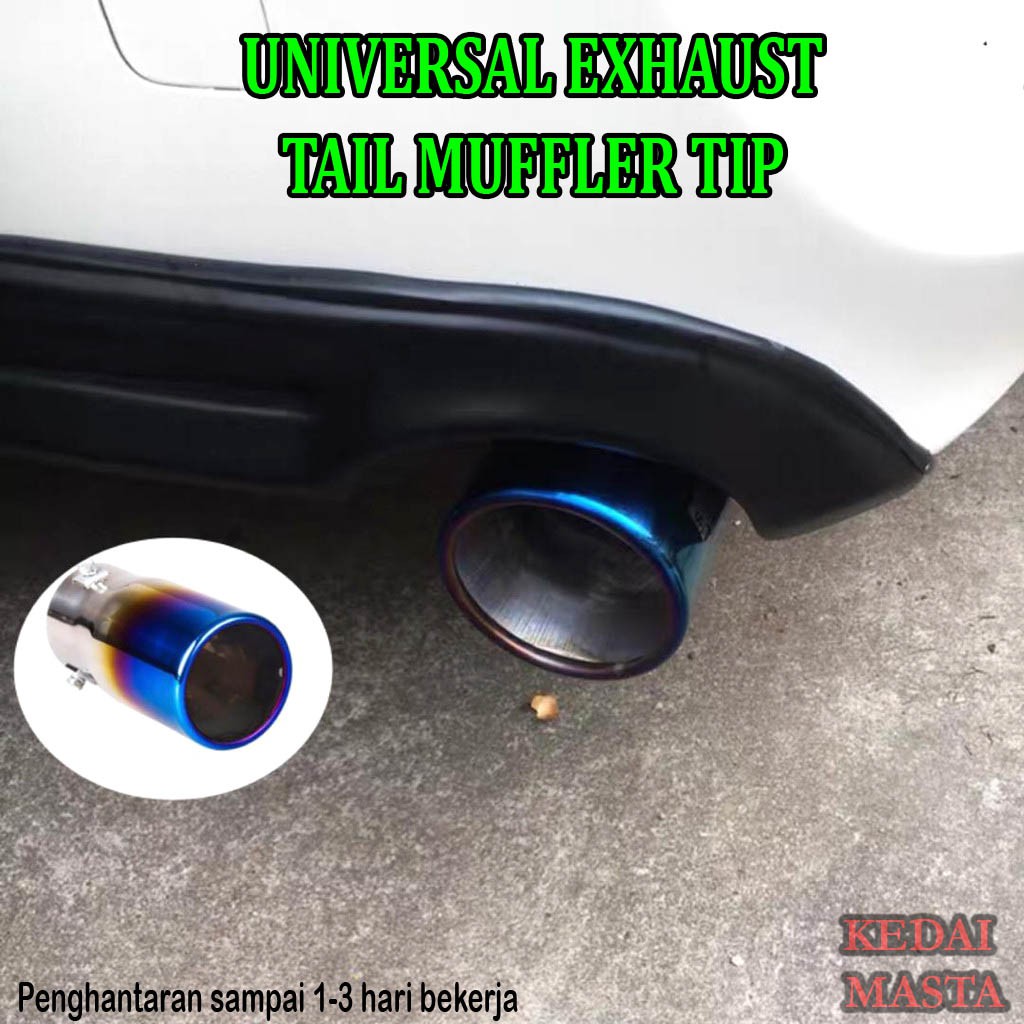 UNIVERSAL EXHAUST PIPE MUFFLER TIP Titanium Plug & Play Straight Tail ...