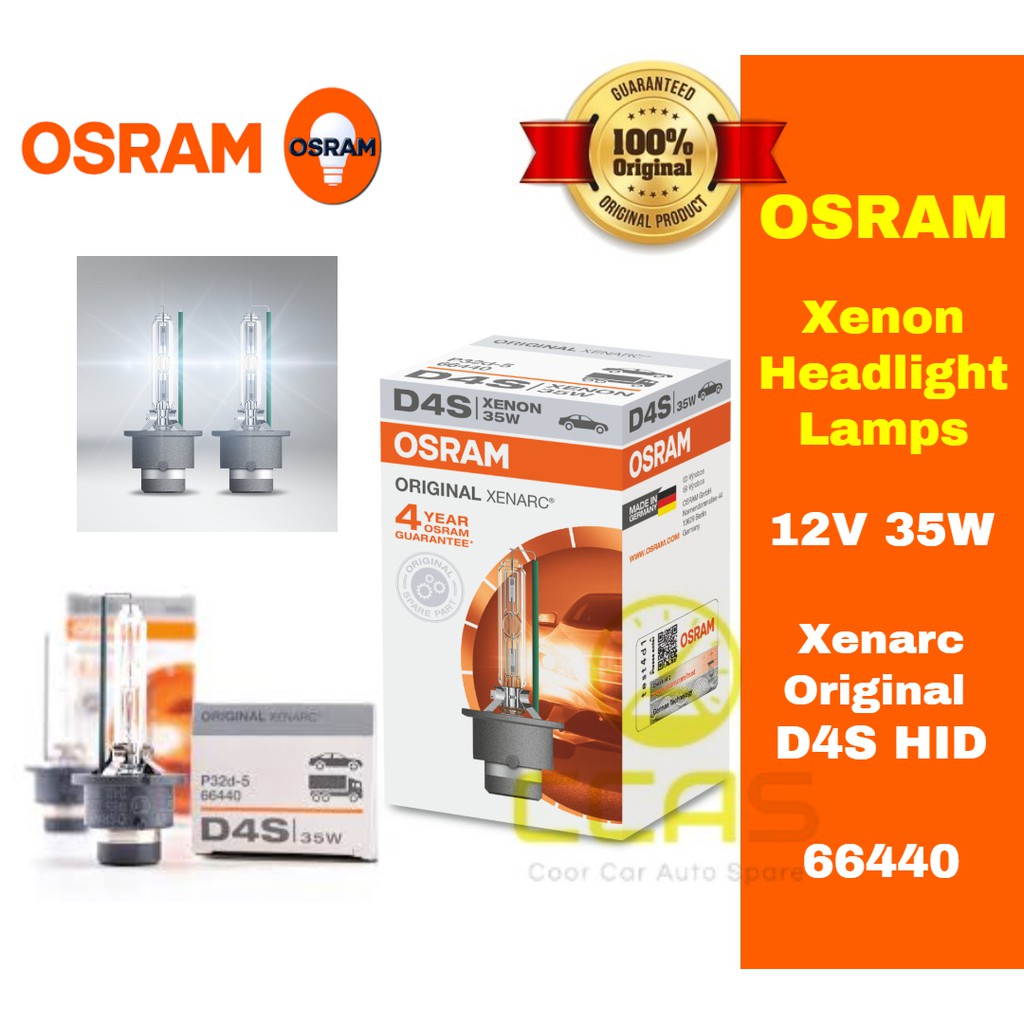 Osram Bulb 66440 - D4S 12V 35W - Xenon headlight lamps - Xenarc ...