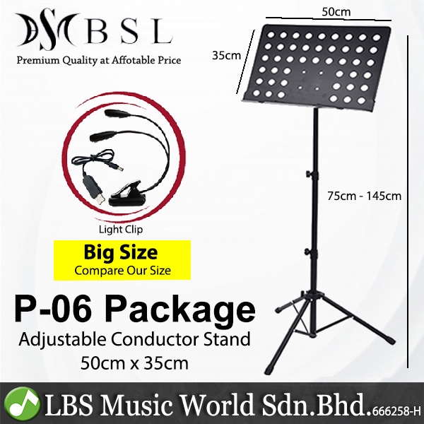 BSL Conductor Music Stand Adjustable Heavy Duty Holder for Food Menu ...