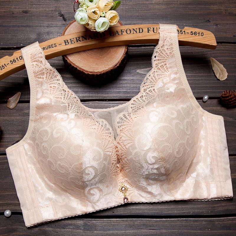 Women Side support wireless push up bra plus size full coverage bra ...