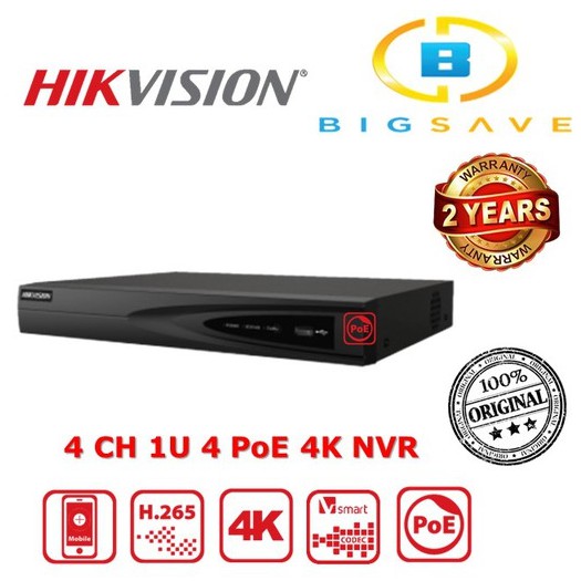 HIKVISION 4CH / 4 CHANNEL DS-7604NI-Q1/4P 4K NVR NETWORK RECORDER WITH POE PORT | Shopee Malaysia