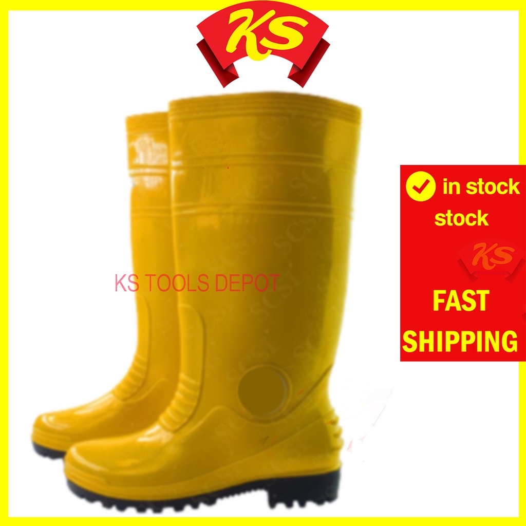 DAIZEN Safety Rubber Boot Safety Shoe Kasut Getah Kuning + Kepala ...