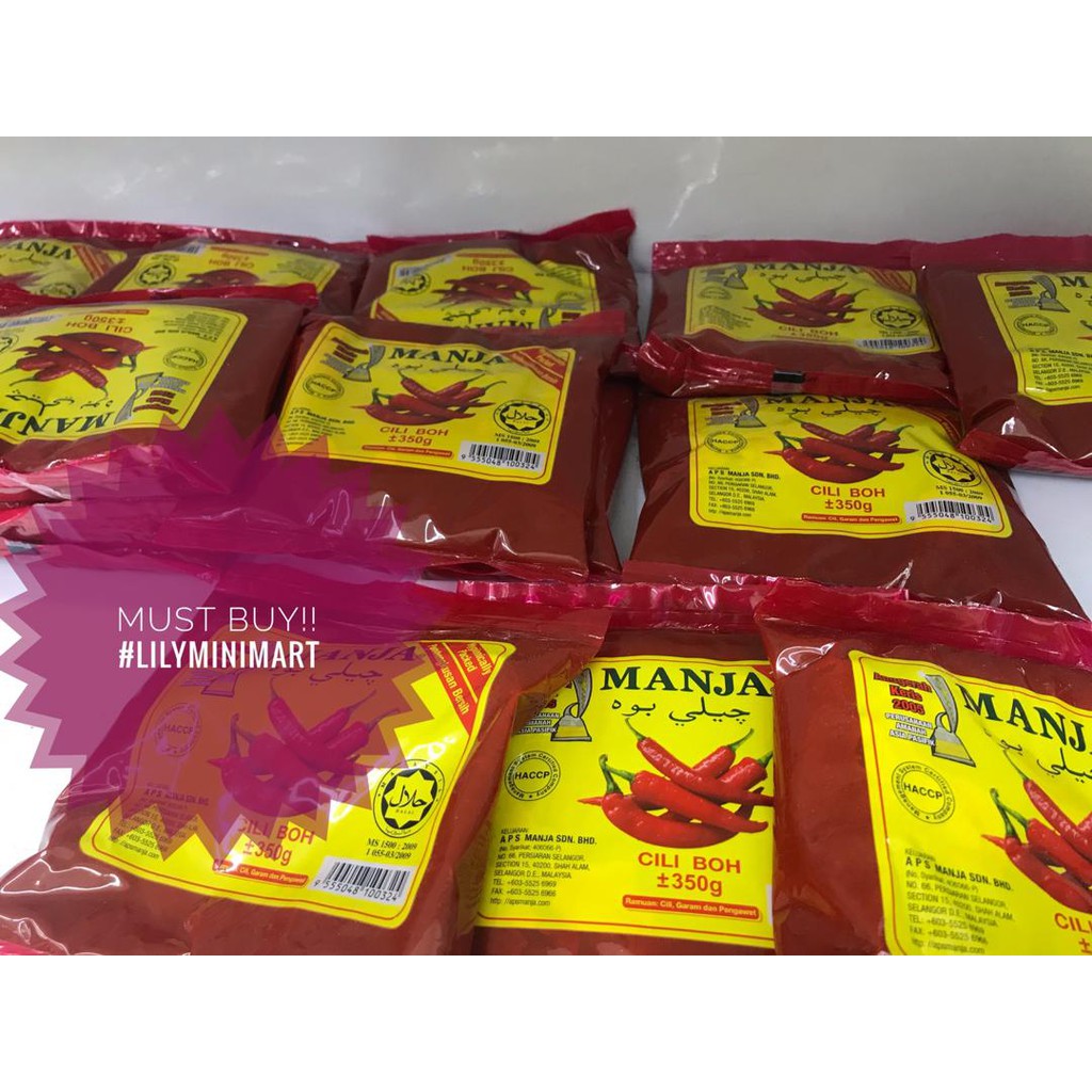 CILI MESIN ( CILI BOH ) JENAMA MANJA +- 350gram | Shopee Malaysia