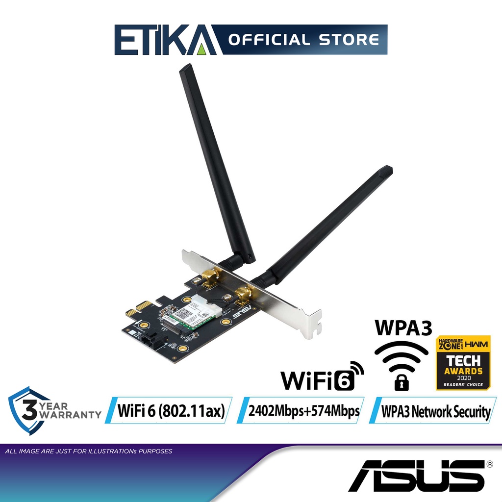 Asus PCE-AX3000 | AX3000 Dual Band PCI-E WIFI 6 Adapters with Bluetooth ...
