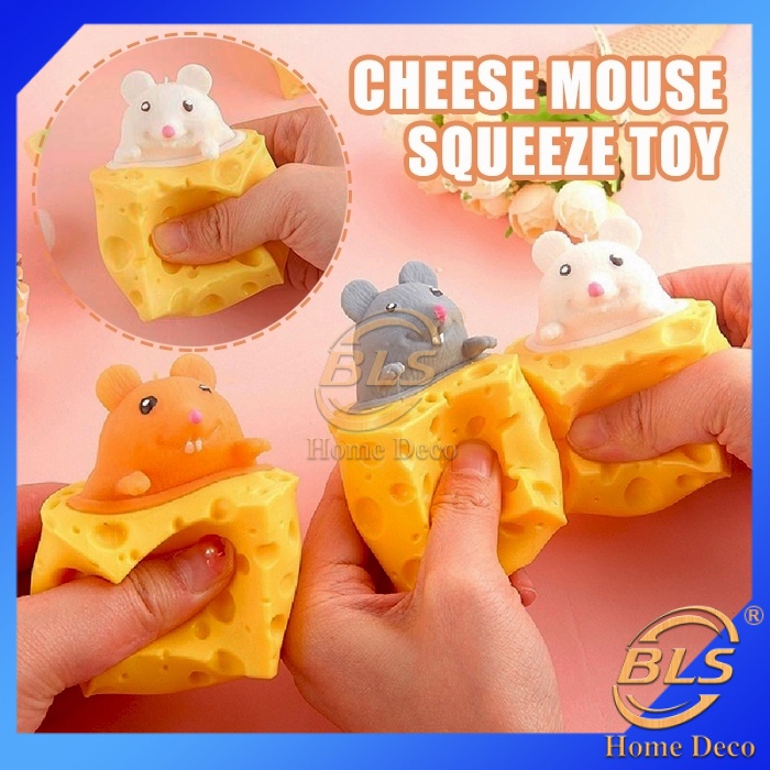Cute Cheese Mouse Squeeze Toy Stress Relief Squishy Toy Fidget Soft ...