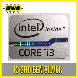 Original Intel I3 3RD GEN SILVER Logo Sticker for Laptop/Desktop ...