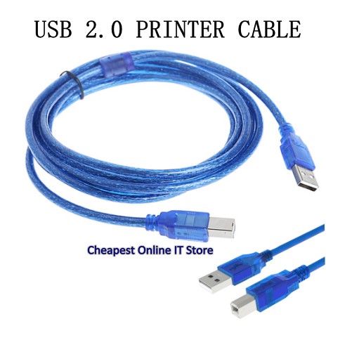 USB 2.0 High Speed Printer Cable 1.5M/3M/5M (A to B - Male to Male) for ...
