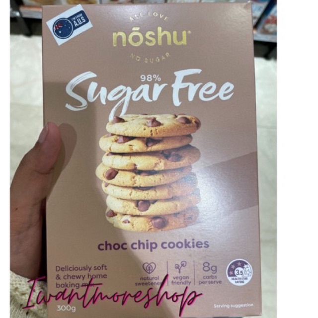 READY STOCK!! NEW!!! NOSHU SUGAR FREE CHOC CHIP COOKIES MURAH!! BUNDLE ...