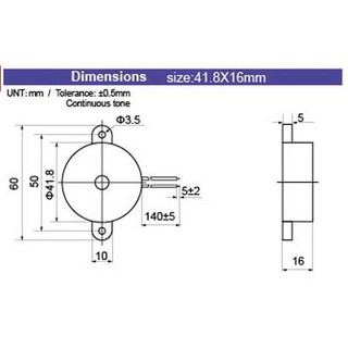 Large Piezo Buzzer 3V-24V 12V DC Continuous / Intermittent Sound ...