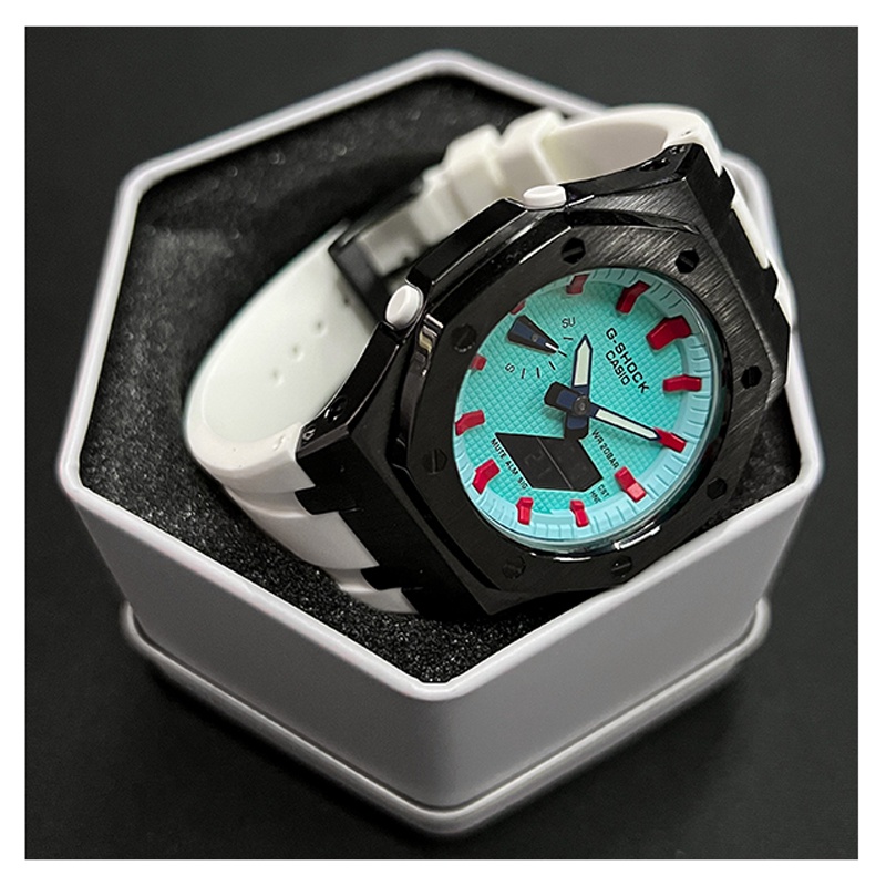 Casio G-Shock Mini "CasiOak Custom" TIFFANY BLUE (Black Bezel White ...