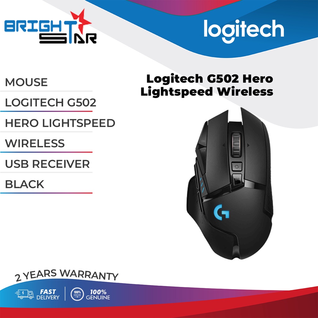 LOGITECH G502 HERO LIGHTSPEED WIRELESS MOUSE / USB RECEIVER WIRELESS ...