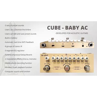 M-VAVE Cube Baby Rechargeable Multi-Effects Pedal for Electric Acoustic ...