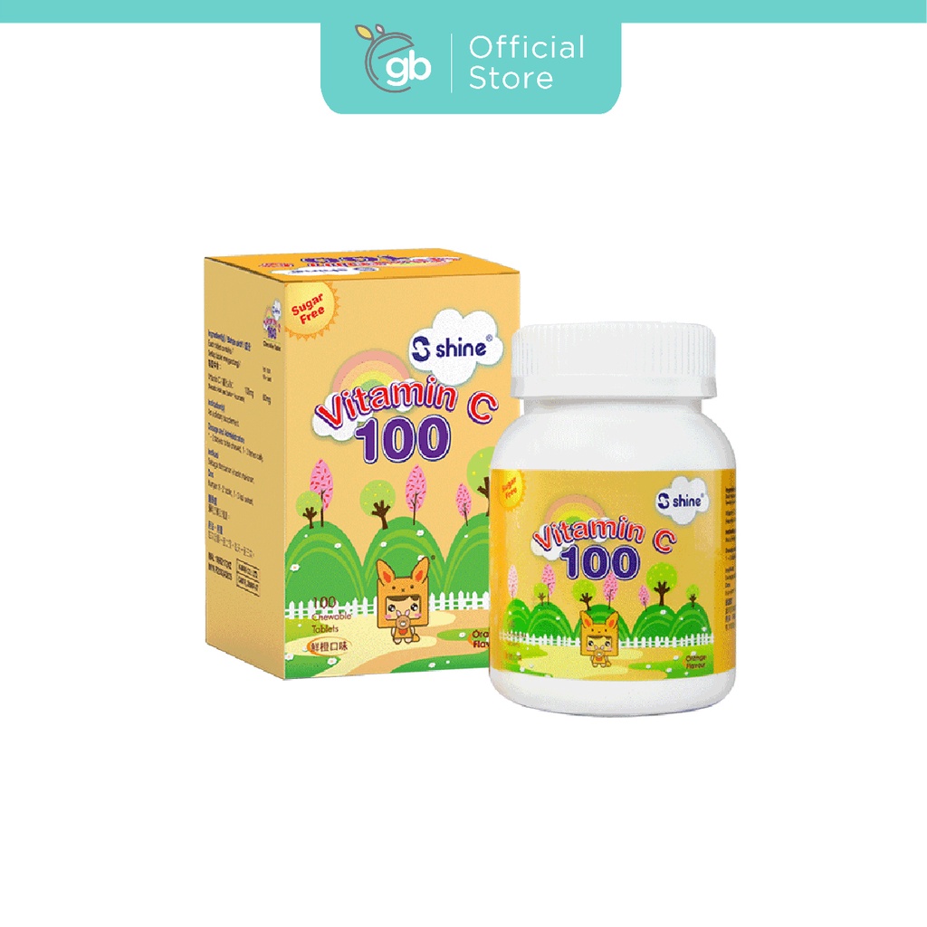 Shine Vitamin C-100 Chewable Tablet - Orange Flavour (100's) | Shopee ...